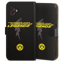 DeinDesign Galaxy XCover 6 Pro Handy Klapph&uuml;lle Handyh&uuml;lle aus Kunst Leder schwarz Flip Case Borussia Dortmund Bvb Marco Reus Sideflip mit langer Lasche