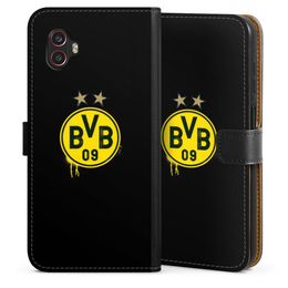 DeinDesign Galaxy XCover 6 Pro Handy Klapph&uuml;lle Handyh&uuml;lle aus Kunst Leder schwarz Flip Case Star Borussia Dortmund Bvb Sideflip mit langer Lasche