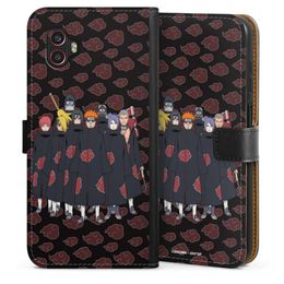 DeinDesign Galaxy XCover 6 Pro Handy Klapph&uuml;lle Handyh&uuml;lle aus Kunst Leder schwarz Flip Case Naruto Shippuden Akatsuki Official Licensed Product Sideflip mit 