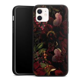DeinDesign iPhone 12 Handy Premium Silikon H&uuml;lle Handyh&uuml;lle schwarz Case Flowers Meadow Utart Silikon Premium Case
