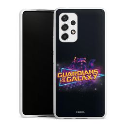 DeinDesign Galaxy A53 5G Handy Silikon H&uuml;lle Case wei&szlig; Handyh&uuml;lle Marvel Logo Guardians Of The Galaxy Silikon Case