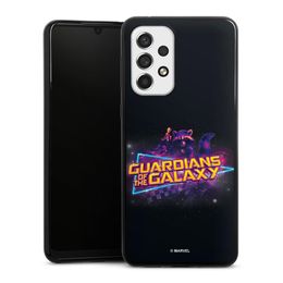 DeinDesign Galaxy A33 5G Handy Slim Case extra d&uuml;nn Silikon Handyh&uuml;lle schwarz H&uuml;lle Marvel Logo Guardians Of The Galaxy Silikon Slim Case