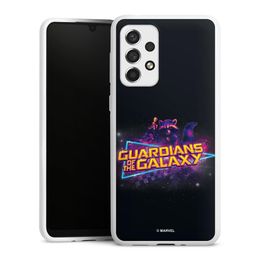 DeinDesign Galaxy A33 5G Handy Silikon H&uuml;lle Case wei&szlig; Handyh&uuml;lle Marvel Logo Guardians Of The Galaxy Silikon Case
