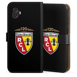DeinDesign Galaxy XCover 6 Pro Handy Klapph&uuml;lle Handyh&uuml;lle aus Kunst Leder schwarz Flip Case Official Licensed Product Rc Lens Logo Sideflip mit langer Lasche