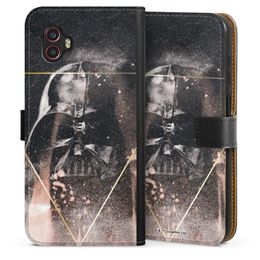 DeinDesign Galaxy XCover 6 Pro Handy Klapph&uuml;lle Handyh&uuml;lle aus Kunst Leder schwarz Flip Case Darth Vader Official Licensed Product Star Wars Sideflip mit langer 