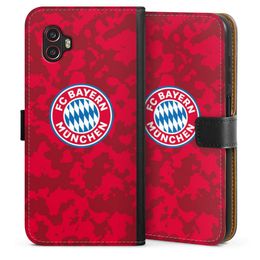 DeinDesign Galaxy XCover 6 Pro Handy Klapph&uuml;lle Handyh&uuml;lle aus Kunst Leder schwarz Flip Case Camouflage Fcb Fc Bayern M&uuml;nchen Sideflip mit langer Lasche