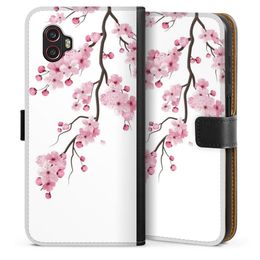 DeinDesign Galaxy XCover 6 Pro Handy Klapph&uuml;lle Handyh&uuml;lle aus Kunst Leder schwarz Flip Case Cherry Blossom Aisa Japan Sideflip mit langer Lasche