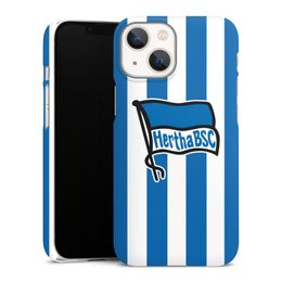 DeinDesign iPhone 13 Mini Handy Premium Case Smartphone Handyh&uuml;lle Schutzh&uuml;lle matt Flag Hertha Bsc Stripes Premium Case