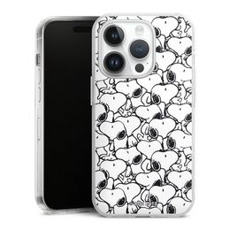 DeinDesign iPhone 14 Pro Handy Case Handyh&uuml;lle transparent H&uuml;lle Peanuts Snoopy Muster Hard Case