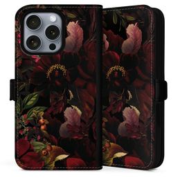 DeinDesign iPhone 16 Pro Max Handy Klapph&uuml;lle Handyh&uuml;lle aus Kunst Leder schwarz Flip Case Flowers Meadow Utart Sideflip mit Lasche
