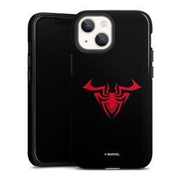 DeinDesign iPhone 13 Mini Handy Panzer Handyh&uuml;lle robuste Outdoor H&uuml;lle Schutzh&uuml;lle gl&auml;nzend Spiderman Logo Marvel Tough Case