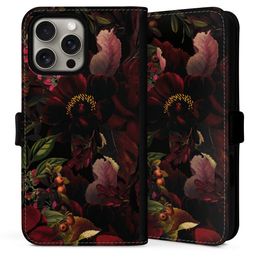 DeinDesign iPhone 16 Pro Handy Klapph&uuml;lle Handyh&uuml;lle aus Kunst Leder schwarz Flip Case Flowers Meadow Utart Sideflip mit Lasche