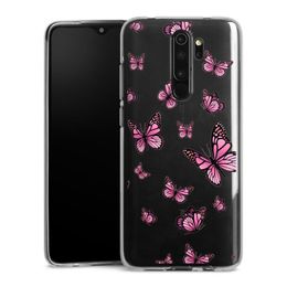 DeinDesign Xiaomi Redmi Note 8 Pro Handy Silikon H&uuml;lle Case transparent Handyh&uuml;lle Butterfly Motiv Ohne Hintergrund Muster Silikon Case