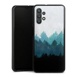 DeinDesign Galaxy A32 5G Handy Silikon H&uuml;lle Case schwarz Handyh&uuml;lle Abstract Forrest Tree