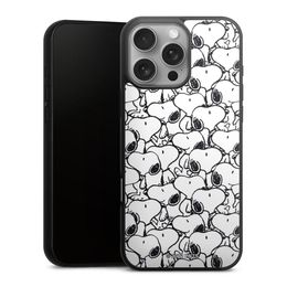 DeinDesign iPhone 16 Pro Max Handy Gallery Case Handyh&uuml;lle 9H Geh&auml;rtetes Glas R&uuml;ckseite H&uuml;lle Peanuts Snoopy Muster Gallery Case