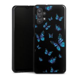 DeinDesign Galaxy A32 5G Handy Silikon H&uuml;lle Case schwarz Handyh&uuml;lle Transparent Muster Butterfly