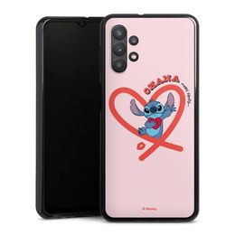 DeinDesign Galaxy A32 5G Handy Silikon H&uuml;lle Case schwarz Handyh&uuml;lle Lilo & Stitch Heart Disney