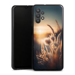 DeinDesign Galaxy A32 5G Handy Silikon H&uuml;lle Case schwarz Handyh&uuml;lle Nature Pampasgras Sun