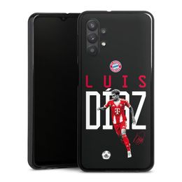 DeinDesign Galaxy A32 5G Handy Silikon H&uuml;lle Case schwarz Handyh&uuml;lle Official Licensed Product Fc Bayern M&uuml;nchen Luis Diaz