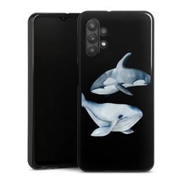 DeinDesign Galaxy A32 5G Handy Silikon H&uuml;lle Case schwarz Handyh&uuml;lle Water Colour Ocean Wale
