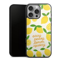 DeinDesign iPhone 16 Pro Max Handy Gallery Case Handyh&uuml;lle 9H Geh&auml;rtetes Glas R&uuml;ckseite H&uuml;lle Spruch Statement Lemon Gallery Case