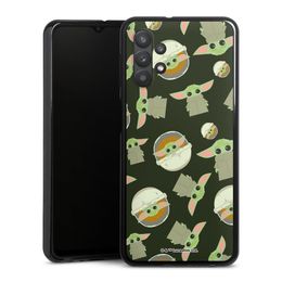 DeinDesign Galaxy A32 5G Handy Silikon H&uuml;lle Case schwarz Handyh&uuml;lle Official Licensed Product Baby Yoda Star Wars Muster