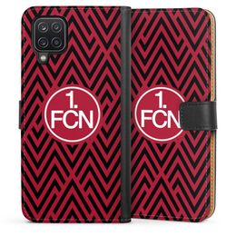 DeinDesign Galaxy A12 Handy Klapph&uuml;lle Handyh&uuml;lle aus Kunst Leder schwarz Flip Case Bundesliga 1. Fc N&uuml;rnberg 1. Fcn Sideflip mit langer Lasche