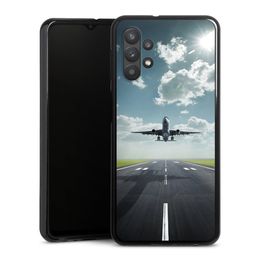 DeinDesign Galaxy A32 5G Handy Silikon H&uuml;lle Case schwarz Handyh&uuml;lle Urlaub Airplane Wanderlust
