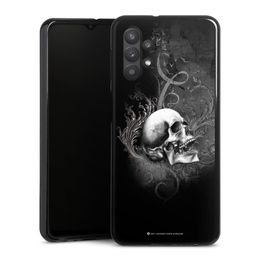 DeinDesign Galaxy A32 5G Handy Silikon H&uuml;lle Case schwarz Handyh&uuml;lle Gothic Skulls Skull