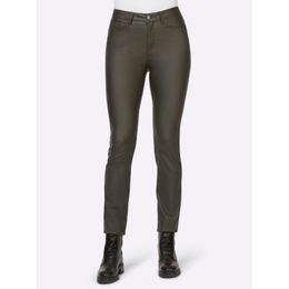 Heine Damen Bauchweg-Hose, Gr&uuml;n, Gr. 20, R&ouml;hrenhosen, Material: Viskose