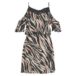 S.oliver Kleid Damen Gr&ouml;&szlig;e 36 creme / rostbraun / schwarz