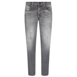Diesel 1979 Sleenker Frayed Grey Faded Denim Jeans