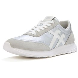 fitflop Retro-Q FF Nylon Damen Sneakers Silber/St&auml;dtisches Wei&szlig;