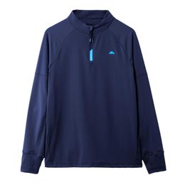 Ellesse - "Musica" T-Shirt f&uuml;r Herren, mit kurzem Rei&szlig;verschluss, Lang&auml;rmlig (Marine)