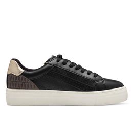Tamaris Damen Schwarz Gold Kunstleder Fashion Schn&uuml;rschuhe