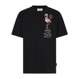 Philipp Plein Round Neck T-Shirt Flamingo Tennis Society