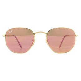 Ray-Ban Sonnenbrille Hexagonal 3548N 001/Z2 Gold Kupfer Flash Spiegel