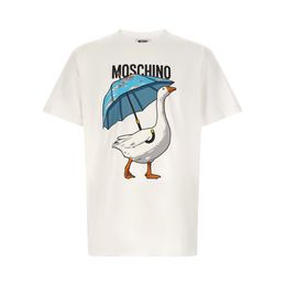 Moschino Wei&szlig;es Baumwoll-T-Shirt
