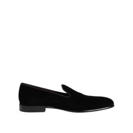 Dolce & Gabbana Dolce & Gabbana Schwarze Samt Slipper Herren Formelle Schuhe
