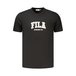 Fila Schwarzes Baumwoll-Herren-T-Shirt