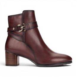 Pikolinos Damen rote Lederstiefel mit Fu&szlig;absatz &ndash; Calafat