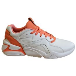 Puma Nova X Pantone 2 Living Coral Leder Schn&uuml;rung Womens Trainer 371211 01