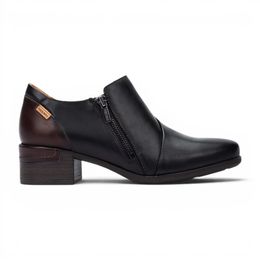 Pikolinos Schwarze Lederschuhe mit niedrigem Absatz f&uuml;r Damen &ndash; Malaga