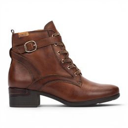 Pikolinos braune Leder-Schn&uuml;rstiefel mit mittlerem Absatz &ndash; Malaga