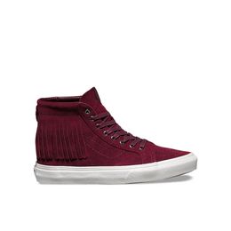 Vans SK8-Hi Moc Schn&uuml;rung rotes Wildleder Leder Damen Plimsolls 315JU1