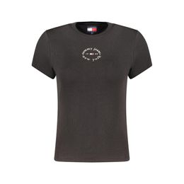 Tommy Hilfiger Schwarzes Baumwoll-T-Shirt f&uuml;r Damen