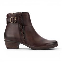 Pikolinos Damen-Caoba-Leder-Fu&szlig;gelenkstiefel mit rotem Absatz &ndash; Utiel
