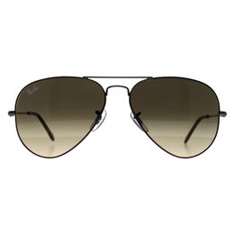 Ray-Ban Aviator 3025 92700A poliert havanna auf gunmetal braun vintage Farbverlauf schwarz Sonnenbrille