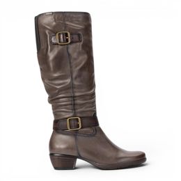 Pikolinos graue Lederstiefel mit hohem Absatz &ndash; Utiel