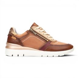 Pikolinos Damen-Tan Beige Ledersneakers Trainerschuhe &ndash; Cantabria